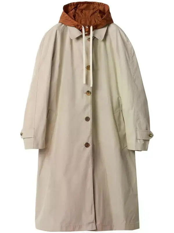 Miu Miu Reversible Hooded Coat - Neutrals
