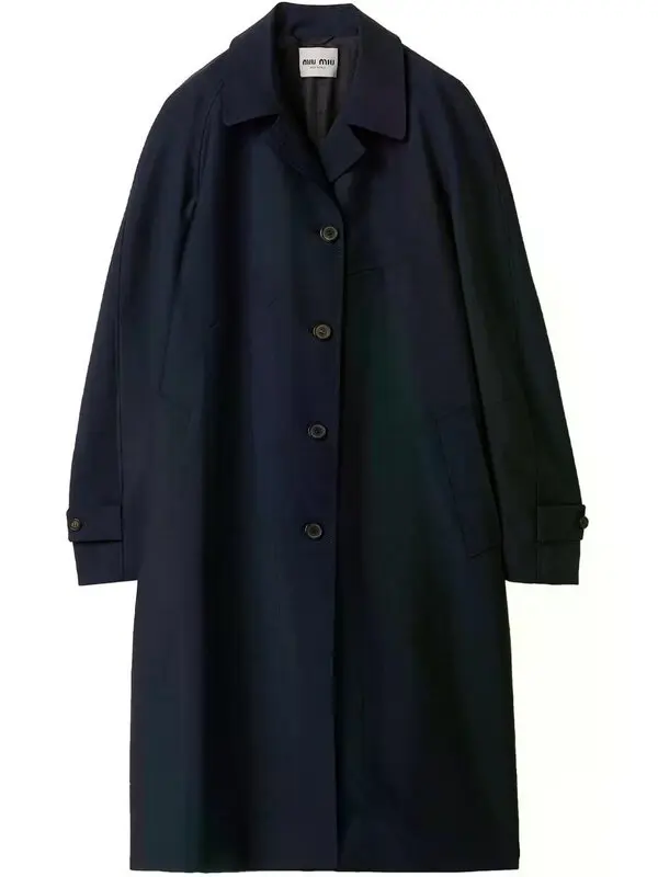 Miu Miu Single-breasted Coat - Blue