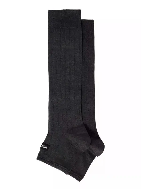 Miu Miu Knee-high Socks - F0480 Slate Grey