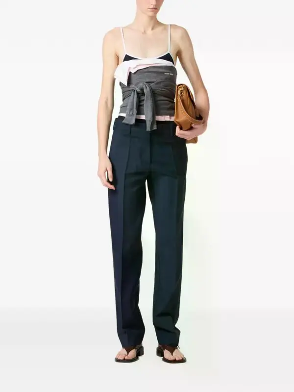Miu Miu Boat-neck Top - Grey