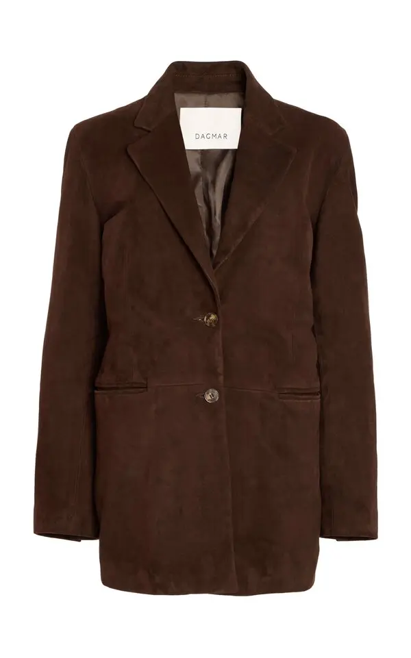 HOUSE OF DAGMAR Suede Notched Lapel Blazer
