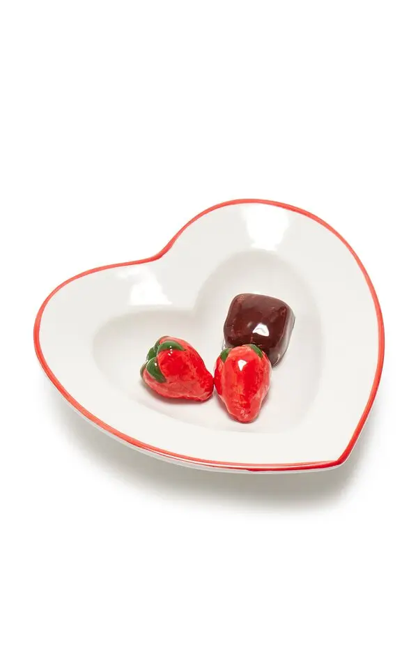 MODA DOMUS Trompe L’oeil Ceramic Heart Dish - Multi