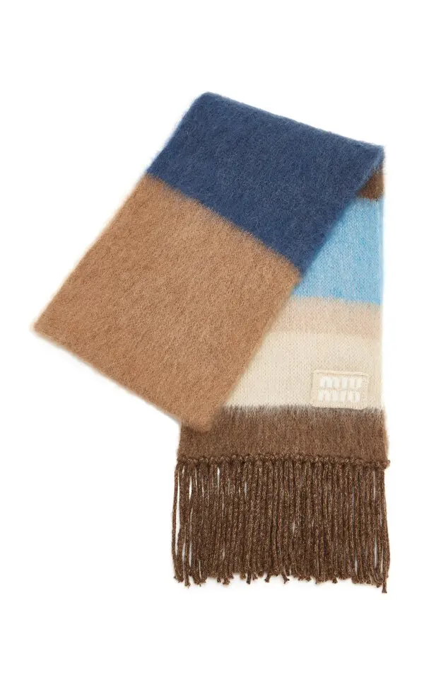Miu Miu Mohair Striped Scarf - Multi