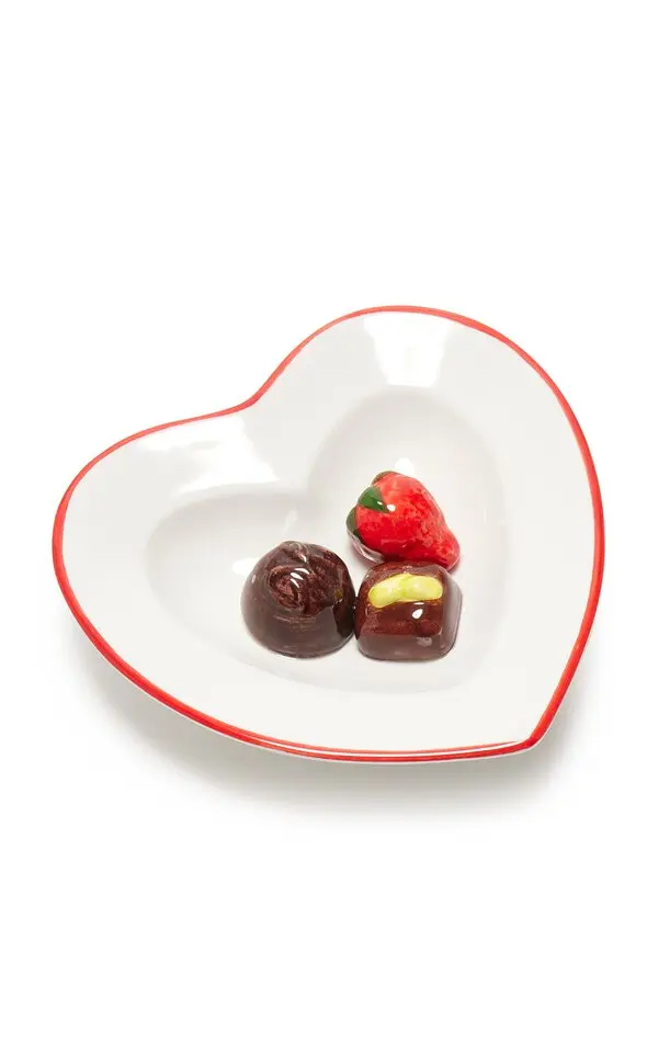MODA DOMUS Trompe L’oeil Ceramic Heart Dish - Multi