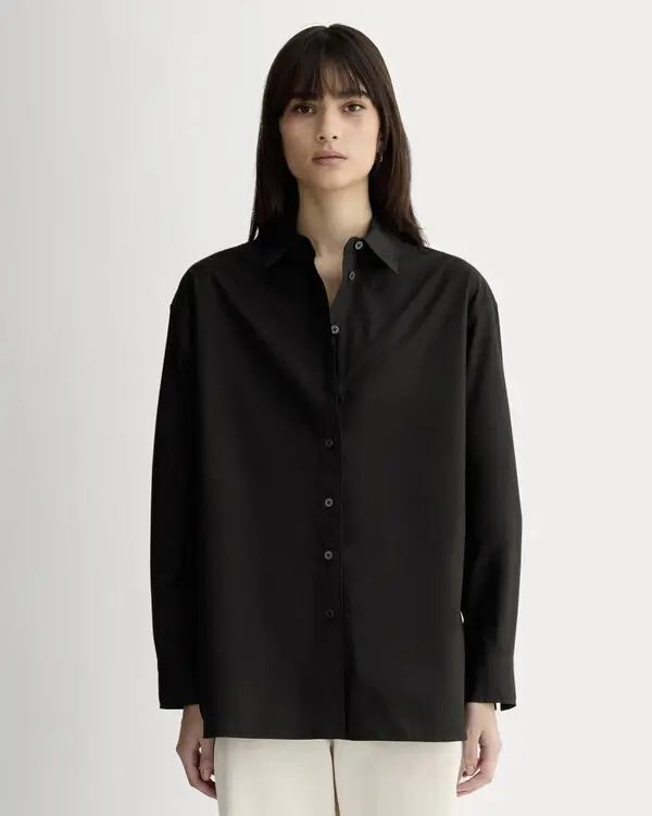 Everlane Boyfriend Shirt, Ultrasoft Cotton - Black