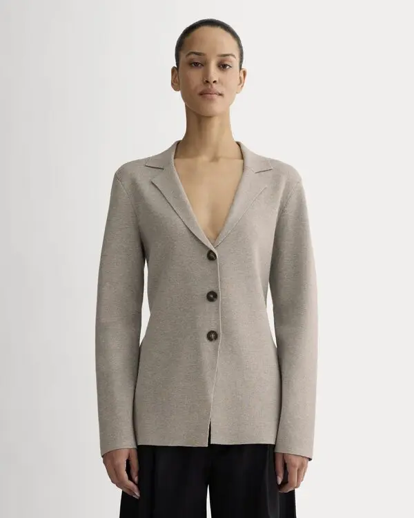 Everlane Knit Blazer - Light Heathered Grey