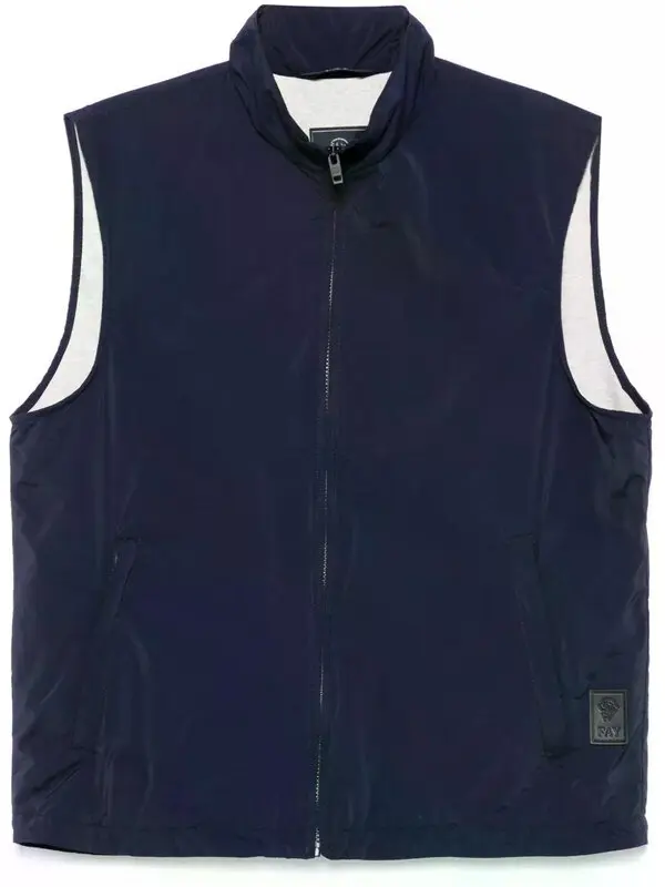 FAY Logo-patch Gilet - Blue
