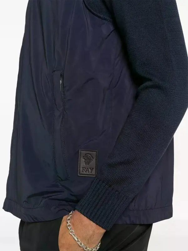 FAY Logo-patch Gilet - Blue