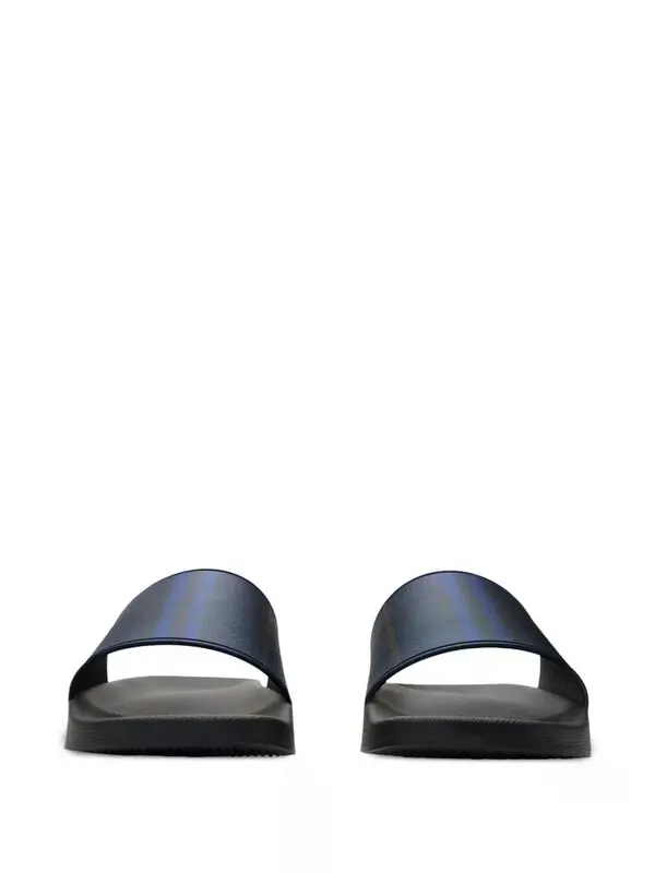 Burberry Checked Slides - Blue