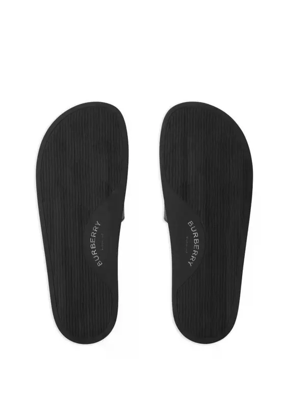Burberry Checked Slides - Blue