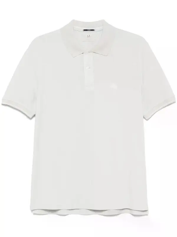 C.P. COMPANY Logo-embroidered Polo Shirt - Blue
