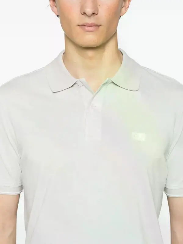 C.P. COMPANY Logo-embroidered Polo Shirt - Blue