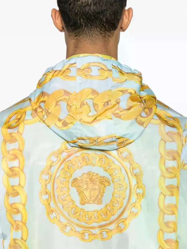 Versace Chains-print Jacket - Blue