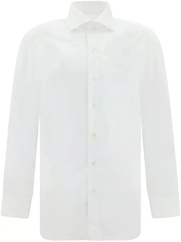 FINAMORE 1925 Spread-collar Shirt - White