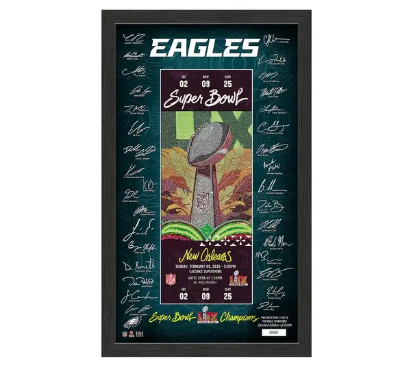 HIGHLAND MINT Eagles Super Bowl Lix Champions S Gnature Ticket - One-color