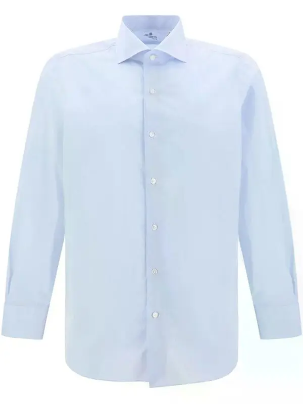 FINAMORE 1925 Spread-collar Shirt - Blue