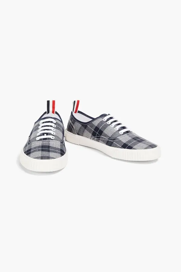 Thom Browne Heritage Checked Twill Sneakers