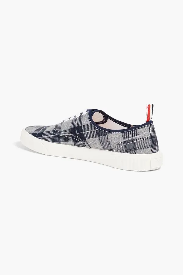 Thom Browne Heritage Checked Twill Sneakers