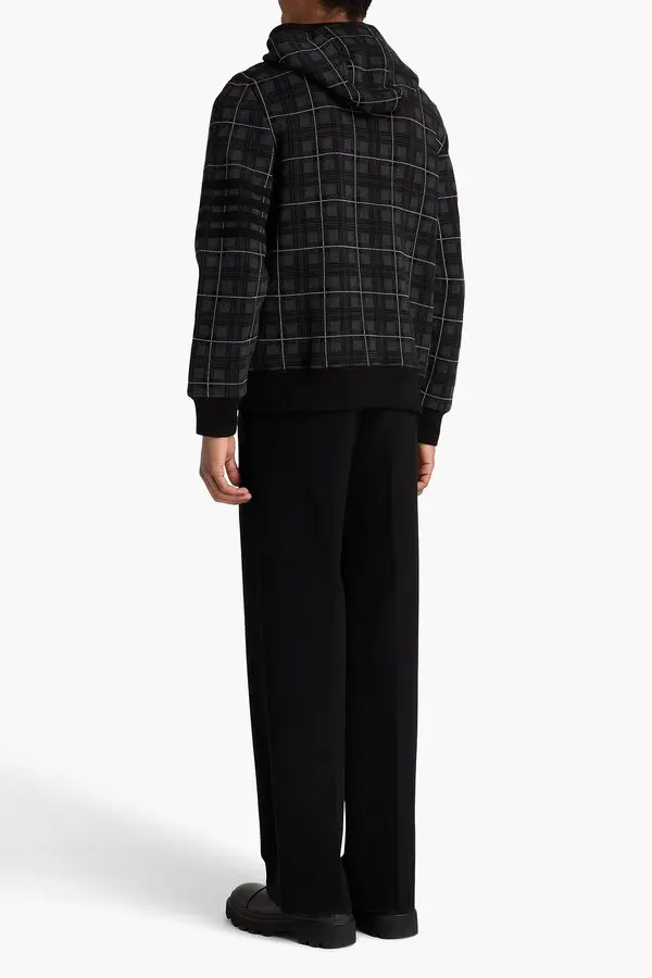 Thom Browne Checked Jacquard-knit Cotton-blend Hoodie