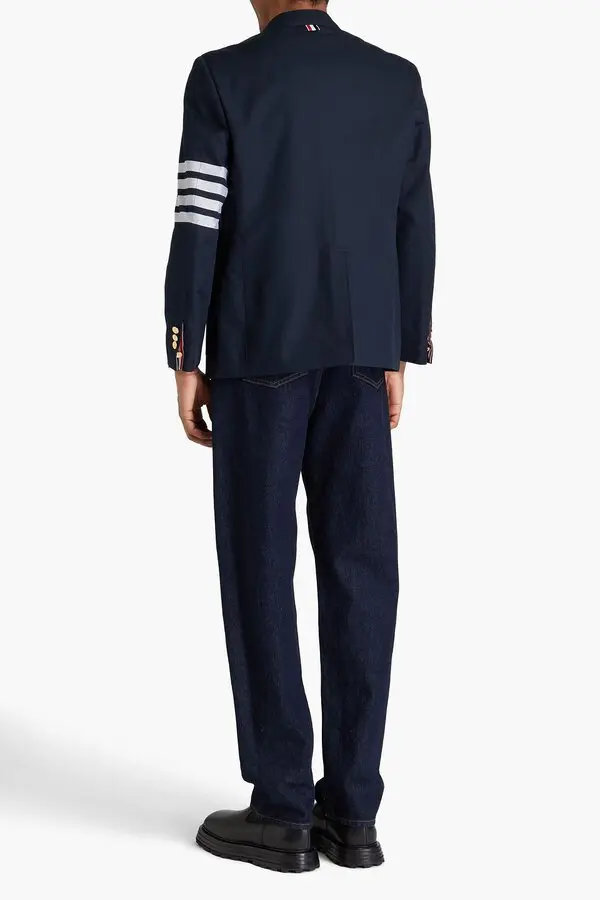 Thom Browne Double-breasted Striped Cotton-twill Blazer - Navy