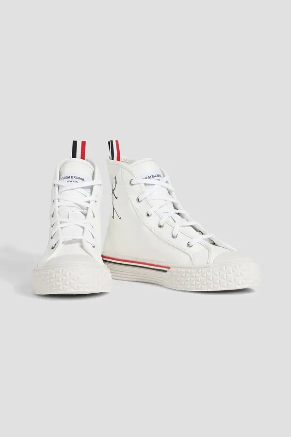 Thom Browne Collegiate Leather High-top Sneakers