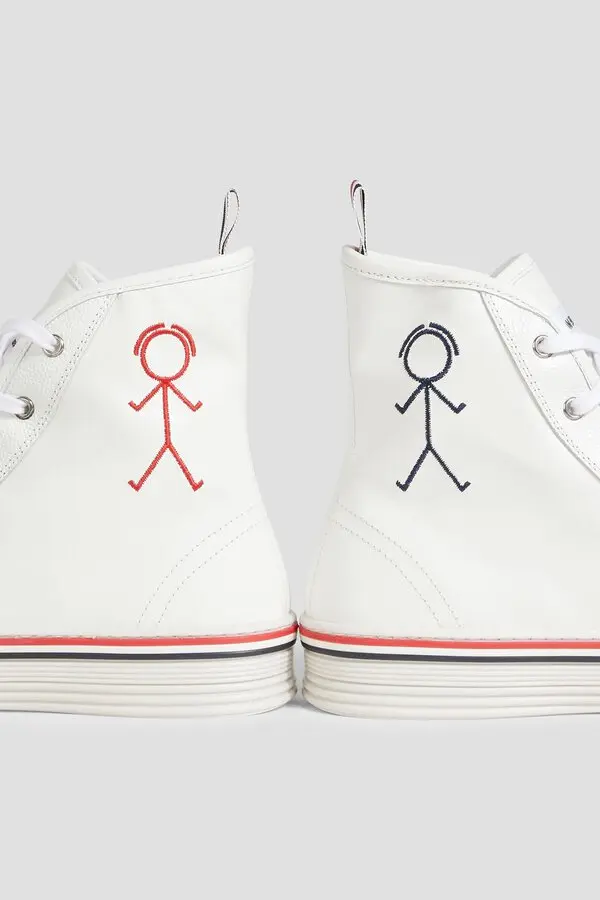 Thom Browne Collegiate Leather High-top Sneakers