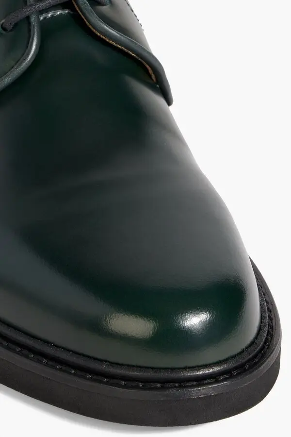 Thom Browne Glossed-leather Derby Shoes