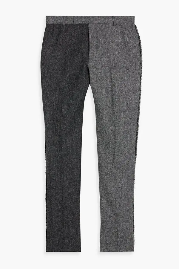 Thom Browne Tapered Two-tone Wool-tweed Pants