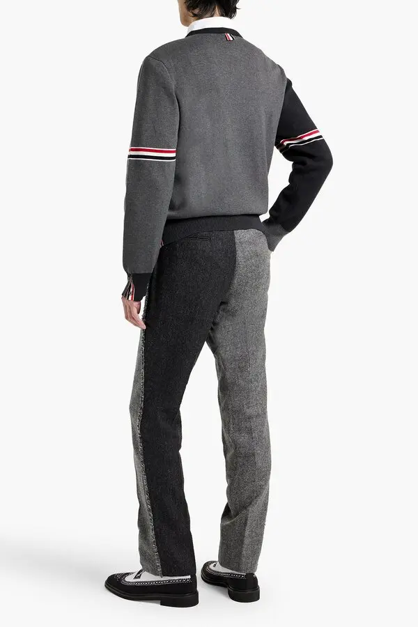 Thom Browne Tapered Two-tone Wool-tweed Pants