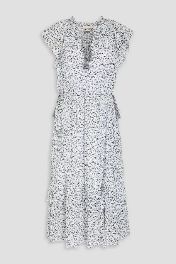 Ulla Johnson Anja Floral-print Cotton-crepon Midi Dress - White