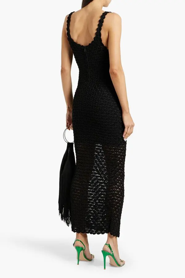olivia crochet dress Olivia Crochet Maxi Dress - Black
