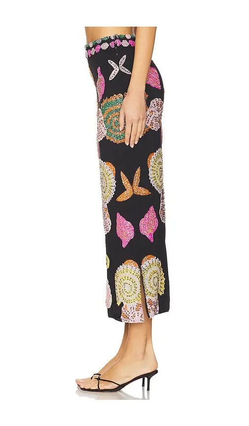 OCEANUS Hand Embellished Midi Skirt