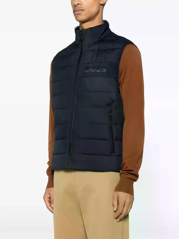 BOSS Logo Water-repellent Gilet - Blue