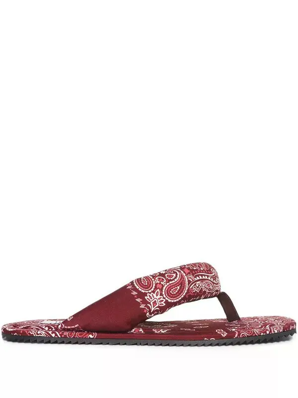 Attico Bandana-print Slides - Red