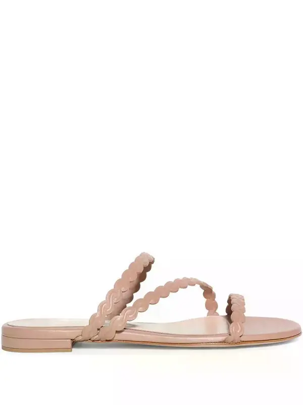 GIANVITO ROSSI Leather Slides - Neutrals
