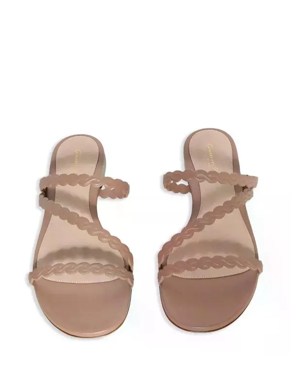 GIANVITO ROSSI Leather Slides - Neutrals