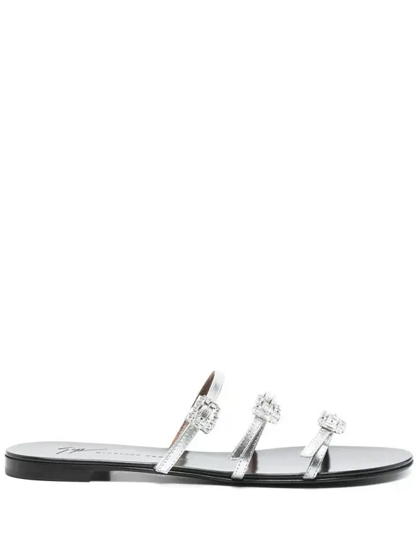 GIUSEPPE ZANOTTI Himari Flat Sandals - Silver