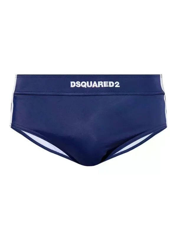Dsquared2 Logo Embroidered Swim Trunks - Blue