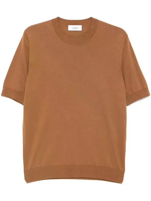LARDINI Cotton T-shirt - Brown