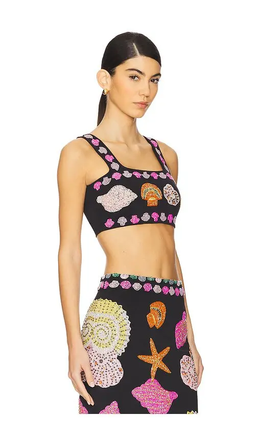 OCEANUS Hand Embellished Top - Black