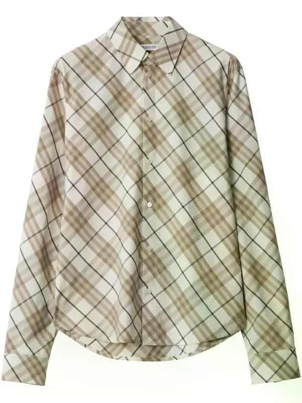 Burberry Check Cotton Shirt - Neutrals