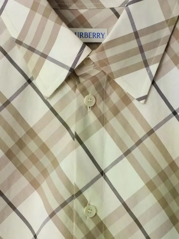 Burberry Check Cotton Shirt - Neutrals