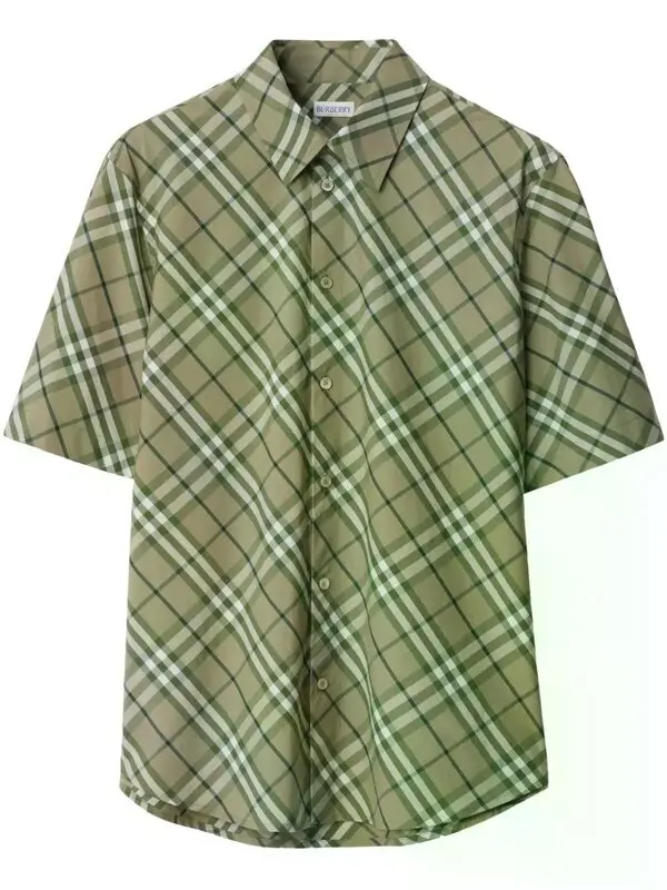 Burberry Check Cotton Shirt - Green