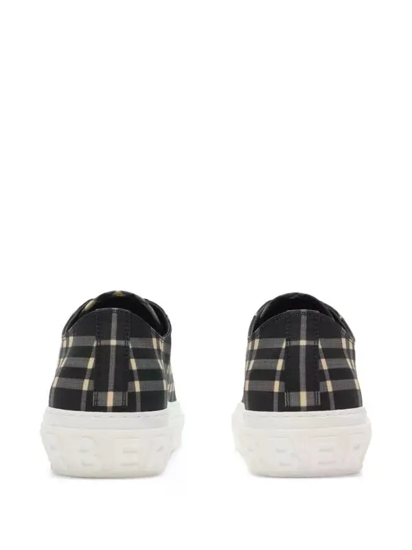Burberry Checked Lace-up Sneakers - Black