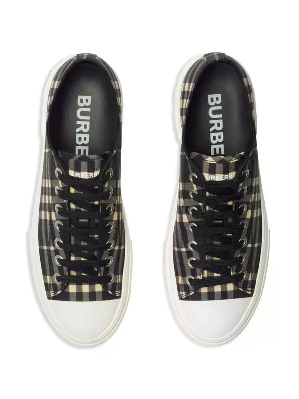 Burberry Checked Lace-up Sneakers - Black