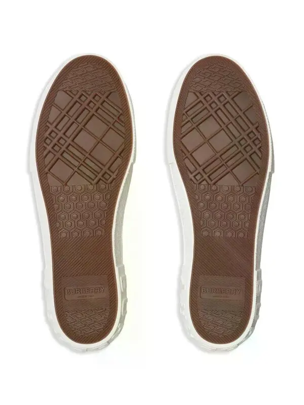Burberry Checked Lace-up Sneakers - Black