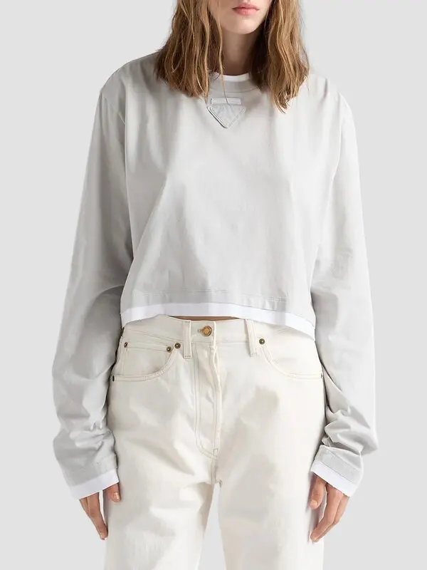 Prada Long-sleeved Jersey T-shirt