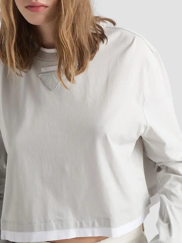 Prada Long-sleeved Jersey T-shirt