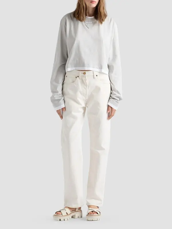 Prada Long-sleeved Jersey T-shirt