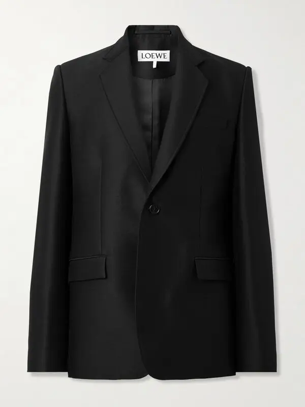 Loewe Grain De Poudre Wool And Silk-blend Blazer